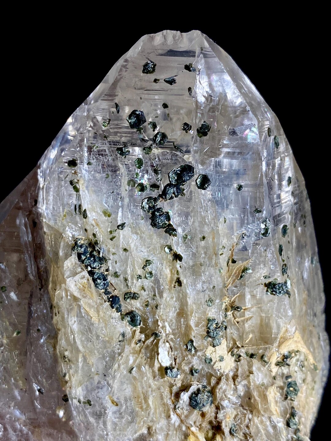 318 Gram Unique Rare Rainbow SMOKY QUARTZ Crystal With Hematite & Mica ...