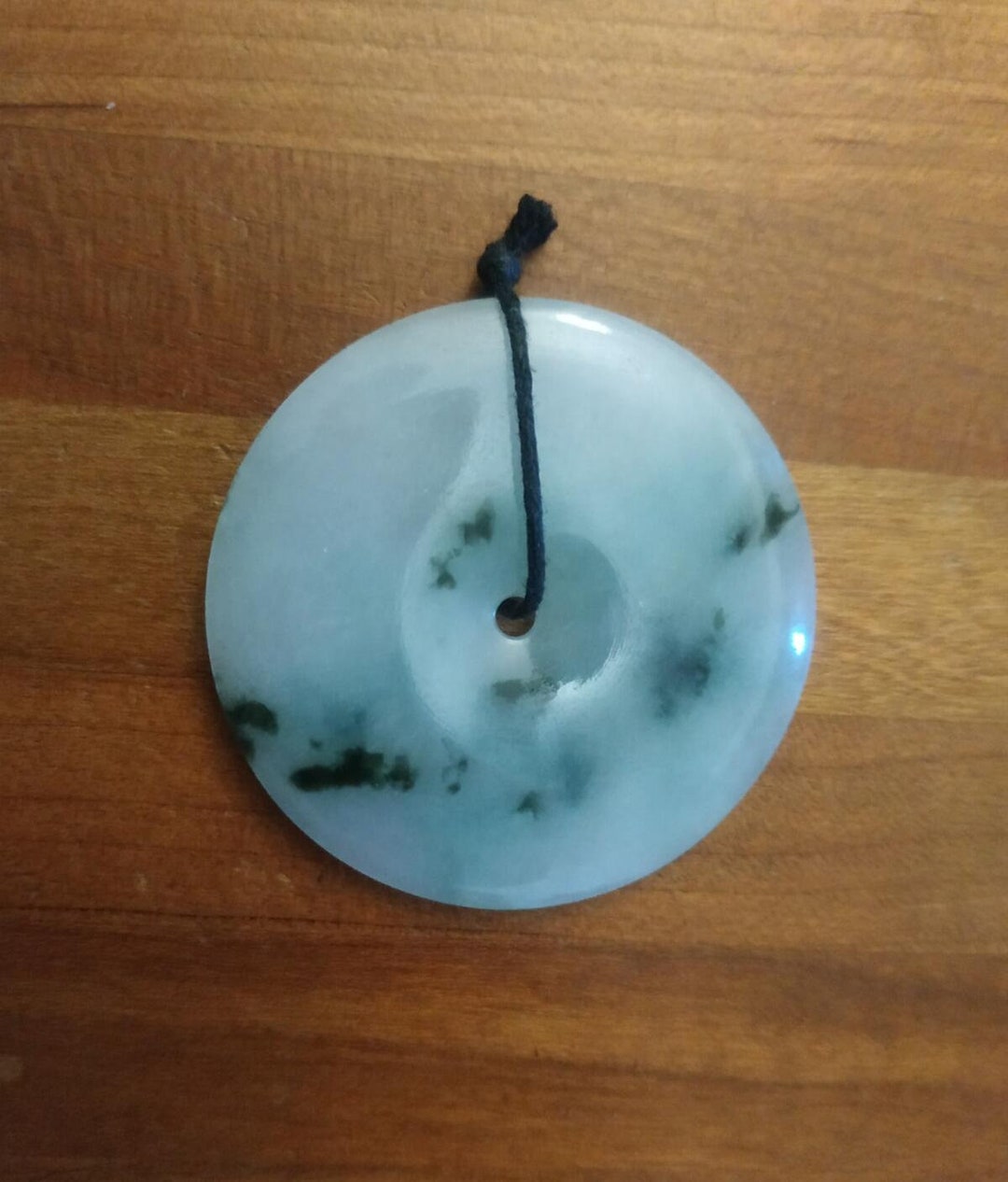 Donut Safety Pendant Jadeite Glutinous Moss Snow Large 平安扣 Grade A ...
