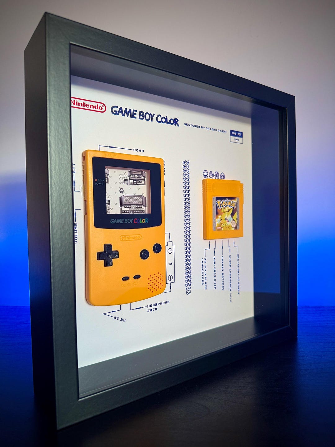 Miniboy - Framed Pokemon Themed Gameboy Color Disassembly Art. Teardown ...