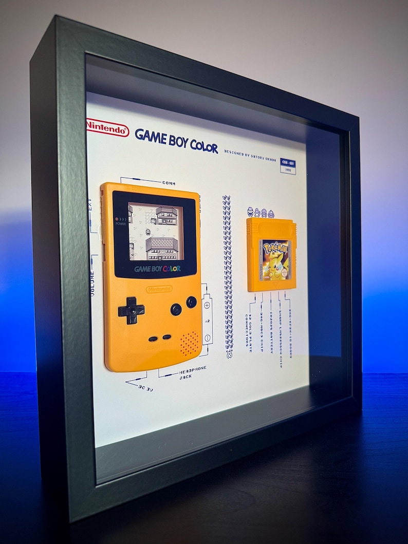 Miniboy - Framed Pokemon Themed Gameboy Color Disassembly Art. Teardown ...