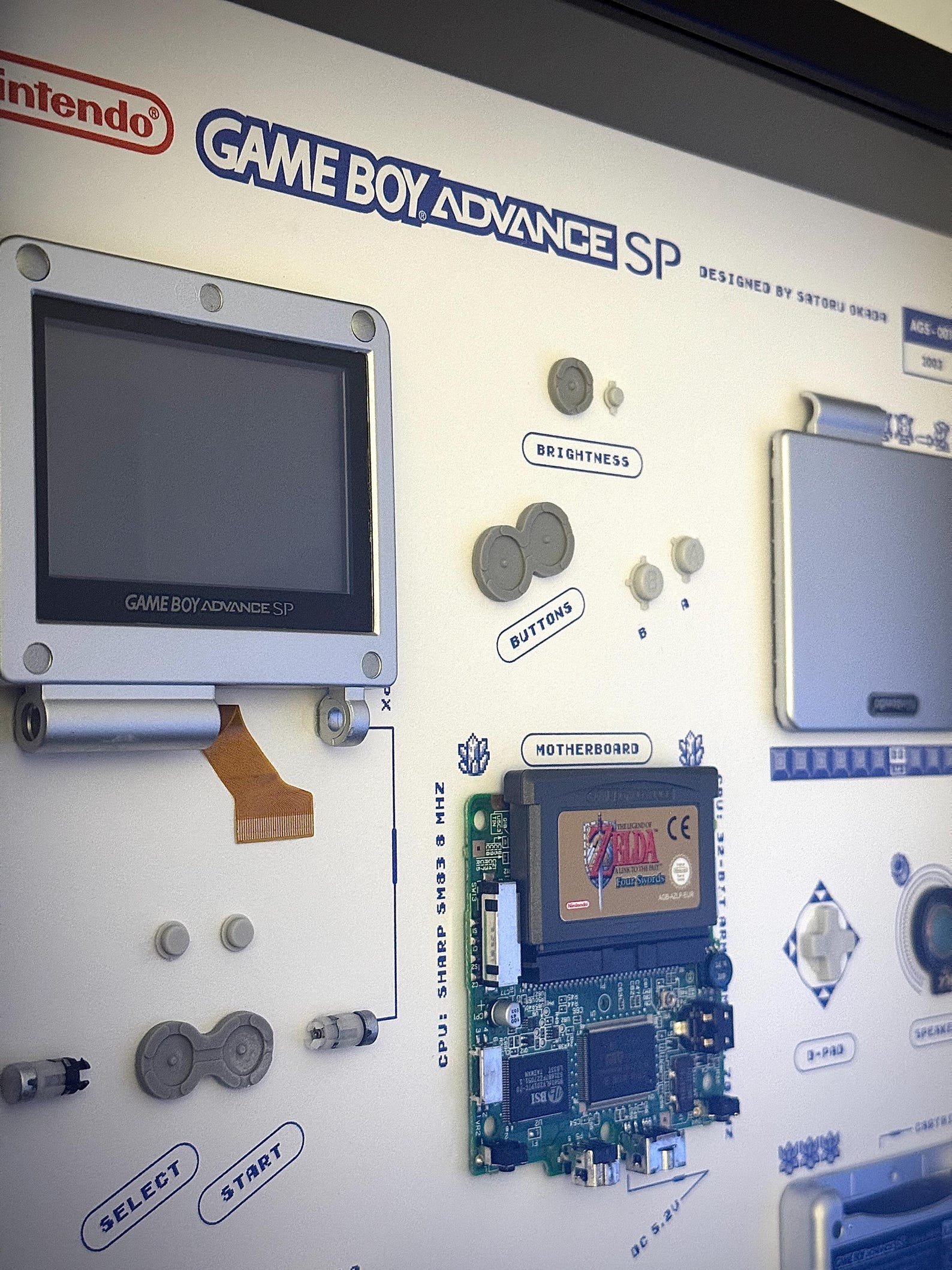 Zelda Gameboy Advance SP Teardown Art: Framed Tech Display - Etsy