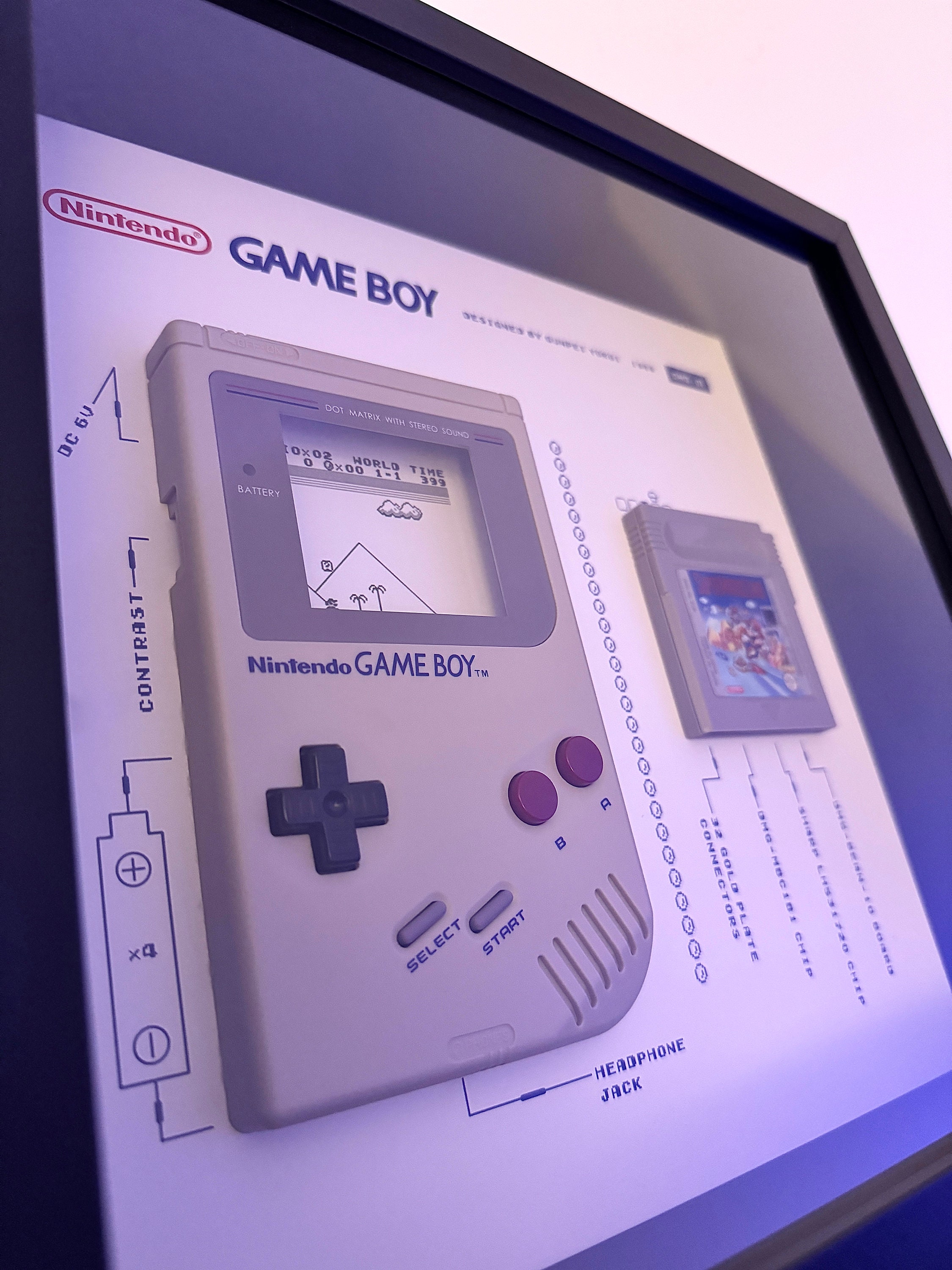 Miniboy - Framed Super Mario Themed Classic Gameboy Disassembly Art ...