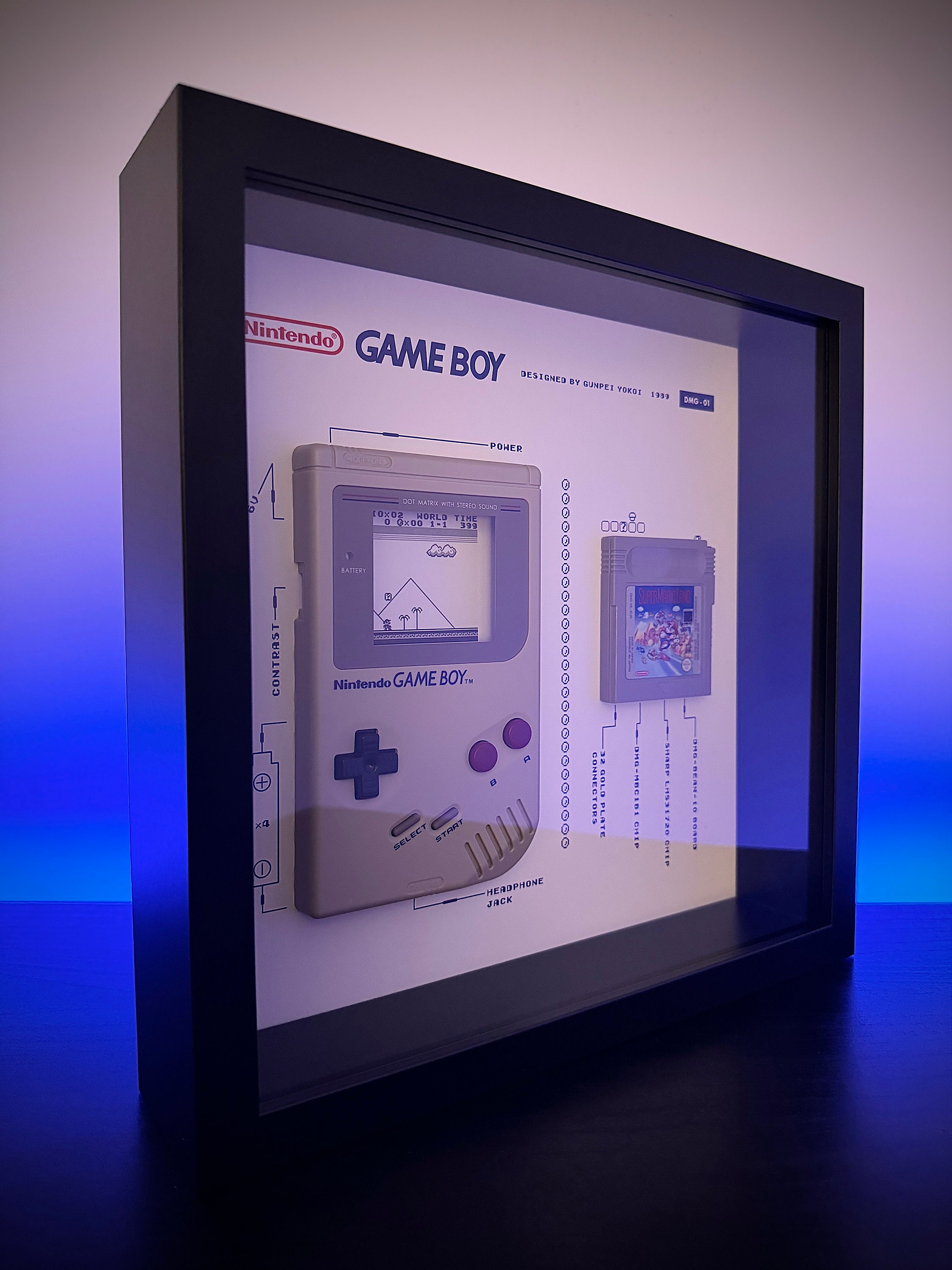 Miniboy - Framed Super Mario Themed Classic Gameboy Disassembly Art ...