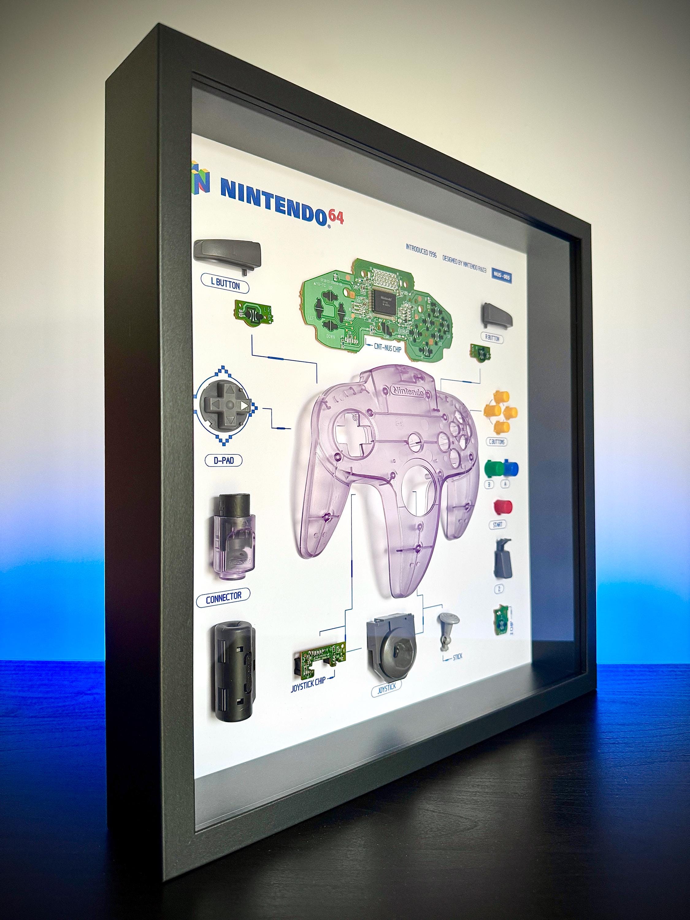Framed Nintendo 64 Controller Teardown Art: Retro Gaming Print - Etsy
