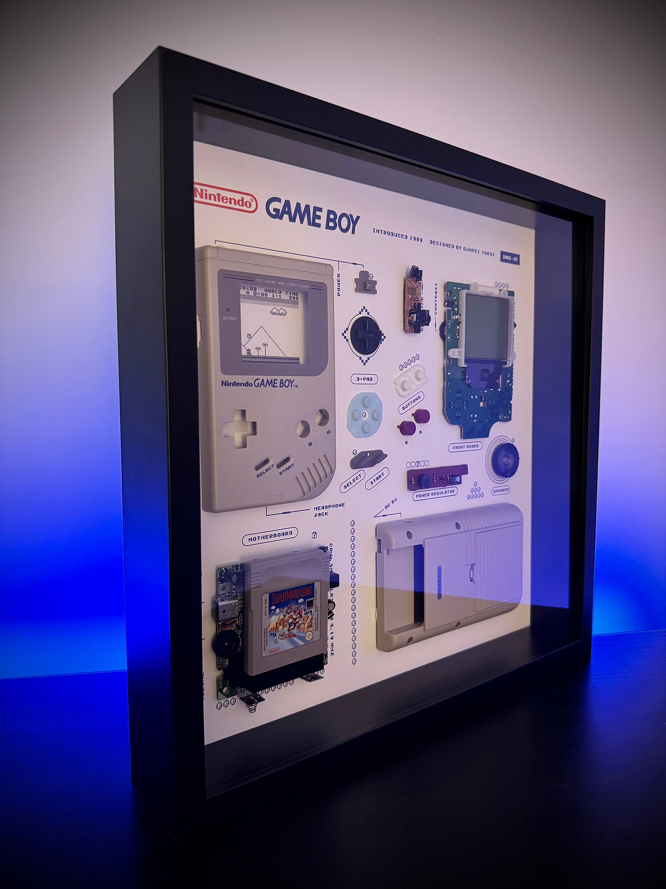 Framed Super Mario Gameboy Teardown Art: Classic Console Display - Etsy