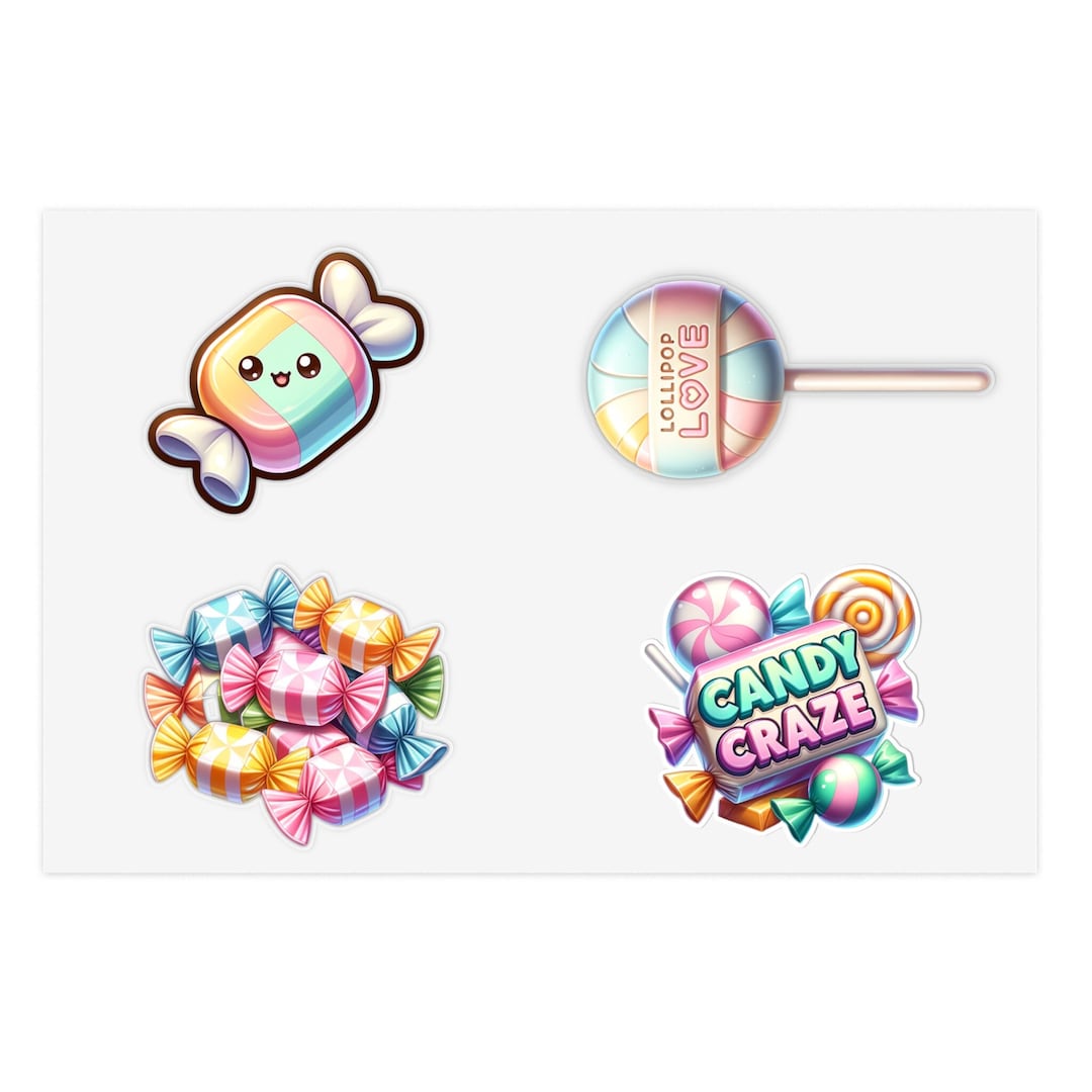 Candy Sticker Collection Vibrant and Colorful Sweets Decals Ideal for ...