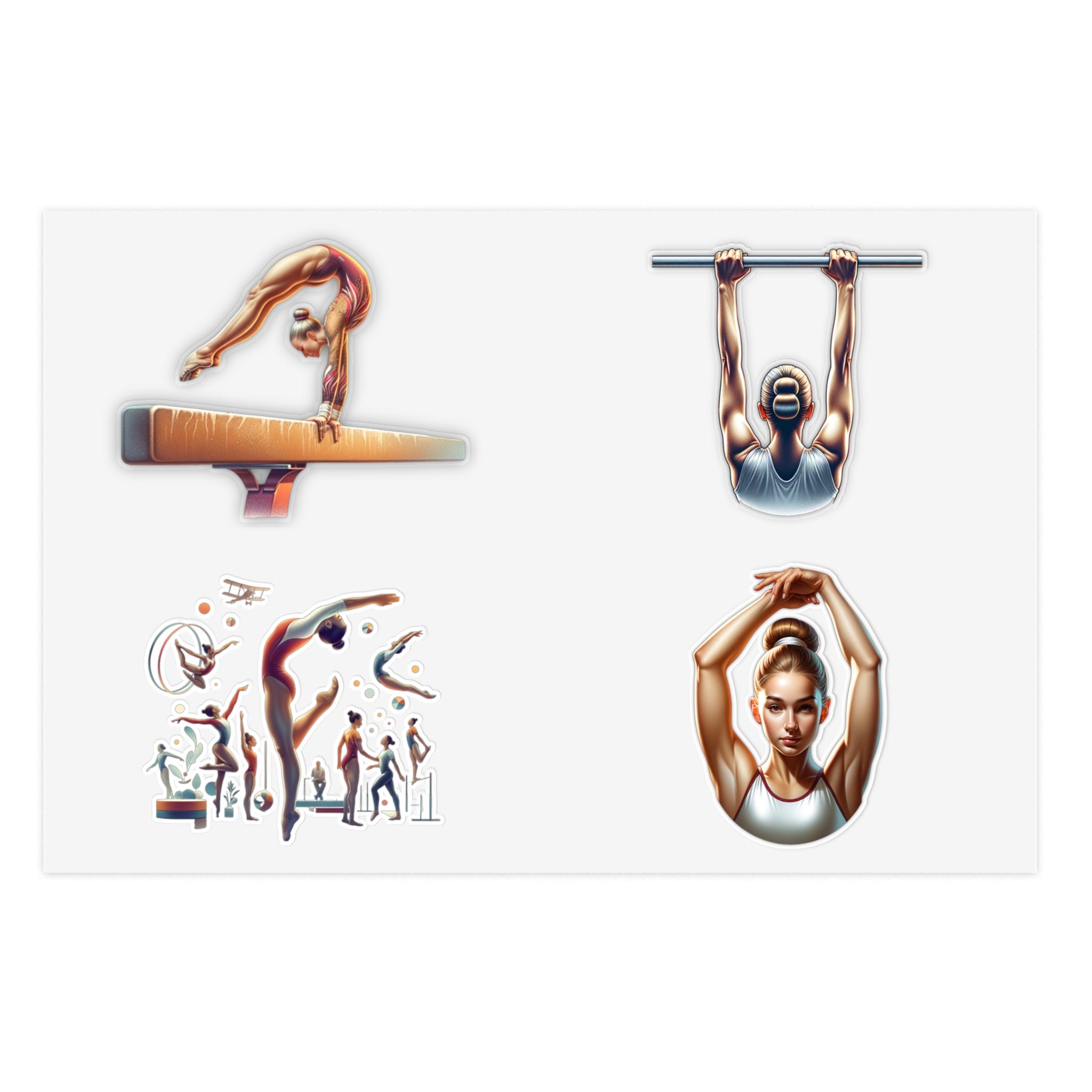 Gymnastics Stickers Pack Durable Colorful Vinyl Clings for Scrapbooking ...