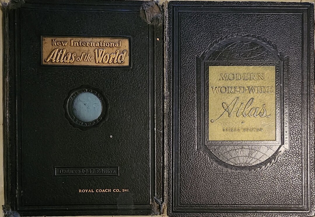 Vintage World Atlas Books - Etsy