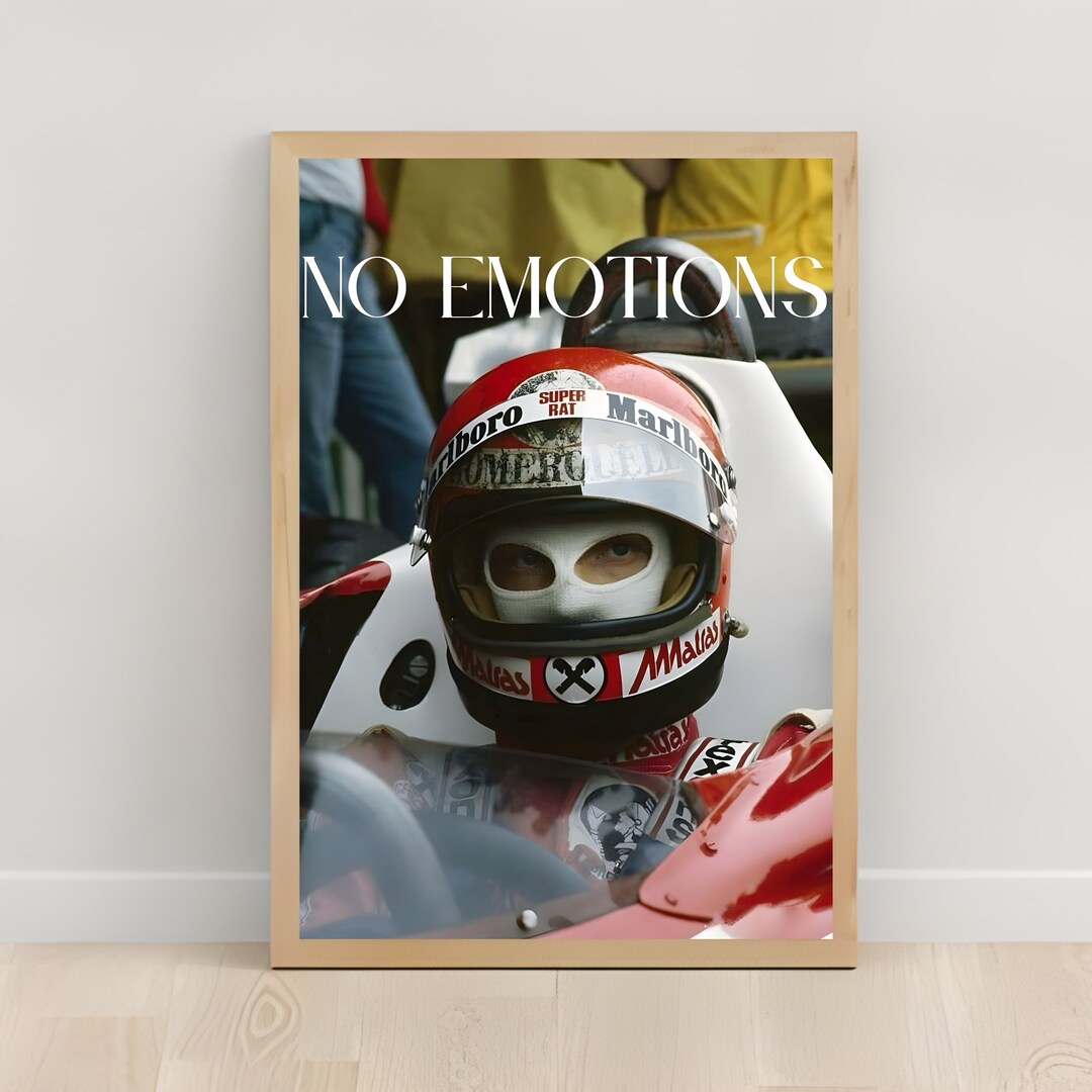 Niki Lauda " No Emotions" Poster, Formula One Print, Formula 1 Legends ...