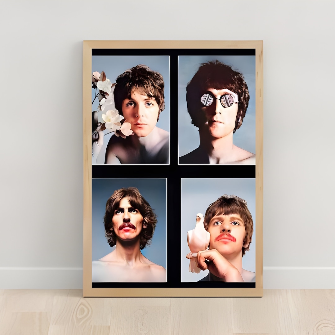 Beatles Retro Poster Vintage Style Artwork of Iconic Band Members ...
