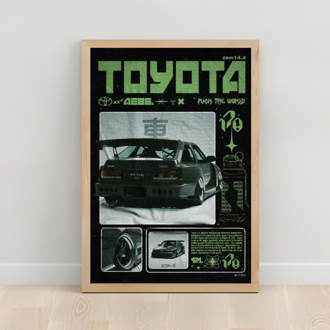 Toyota AE86 Poster, Retro JDM Wall Art, Initial D Inspired Decor ...