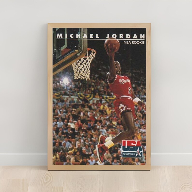 Michael Jordan Poster NBA Rookie Wall Art, Iconic Basketball Moment ...