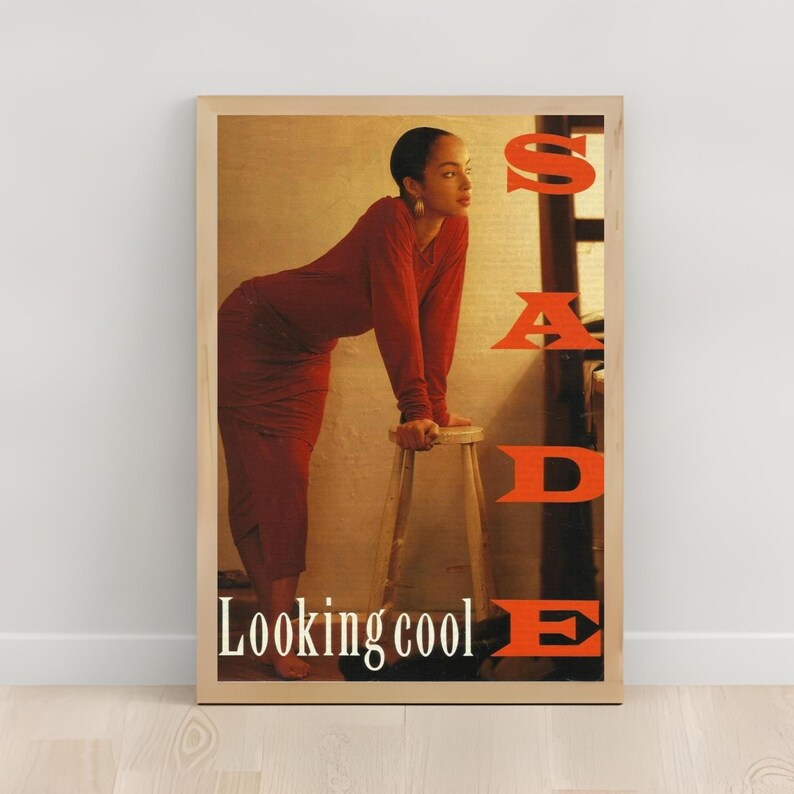 Sade Looking Cool Poster, Retro Soul Jazz Art Print, Iconic Music Decor ...
