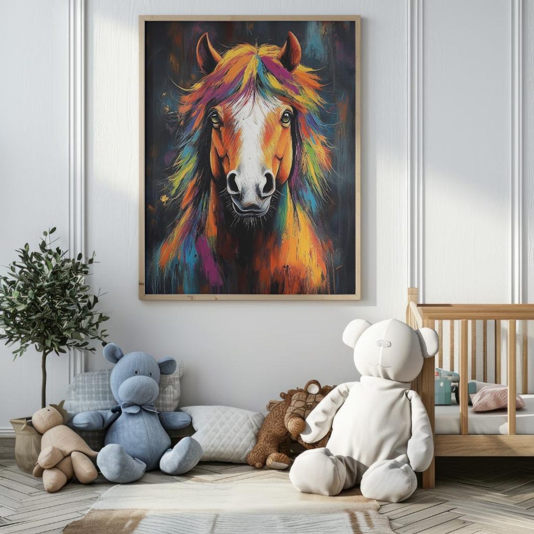 Little Pony Wall Art, Printable Eclectic Wall Art, Unique Wall Decor ...
