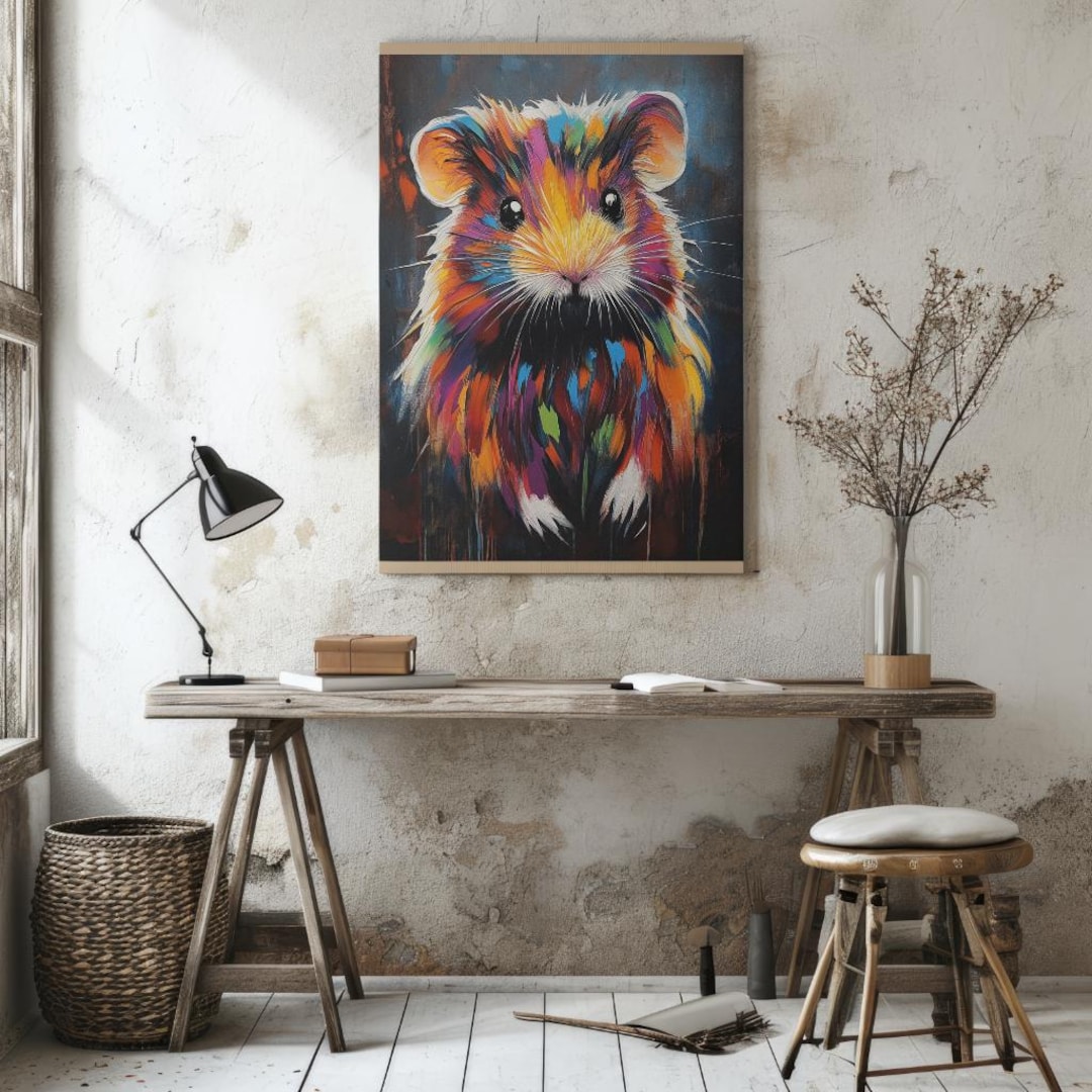 Hamster Wall Art, Printable Eclectic Wall Art, Unique Wall Decor ...
