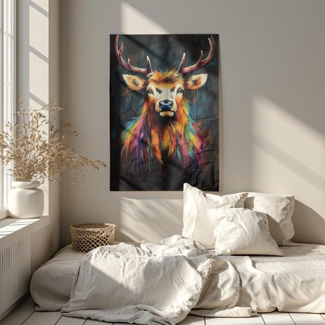 Stag Wall Art, Printable Eclectic Wall Art, Unique Stag Decor, Digital ...