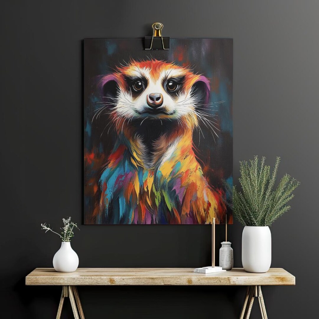 Meerkat Wall Art, Printable Eclectic Wall Art, Unique Wall Decor ...