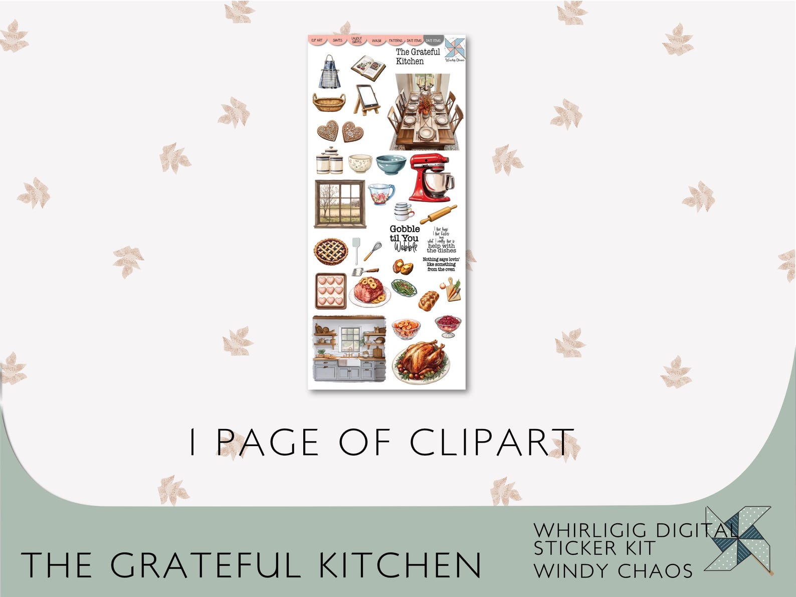 Grateful Kitchen Digital Stickers: Goodnotes (PNG Files Included) - Etsy