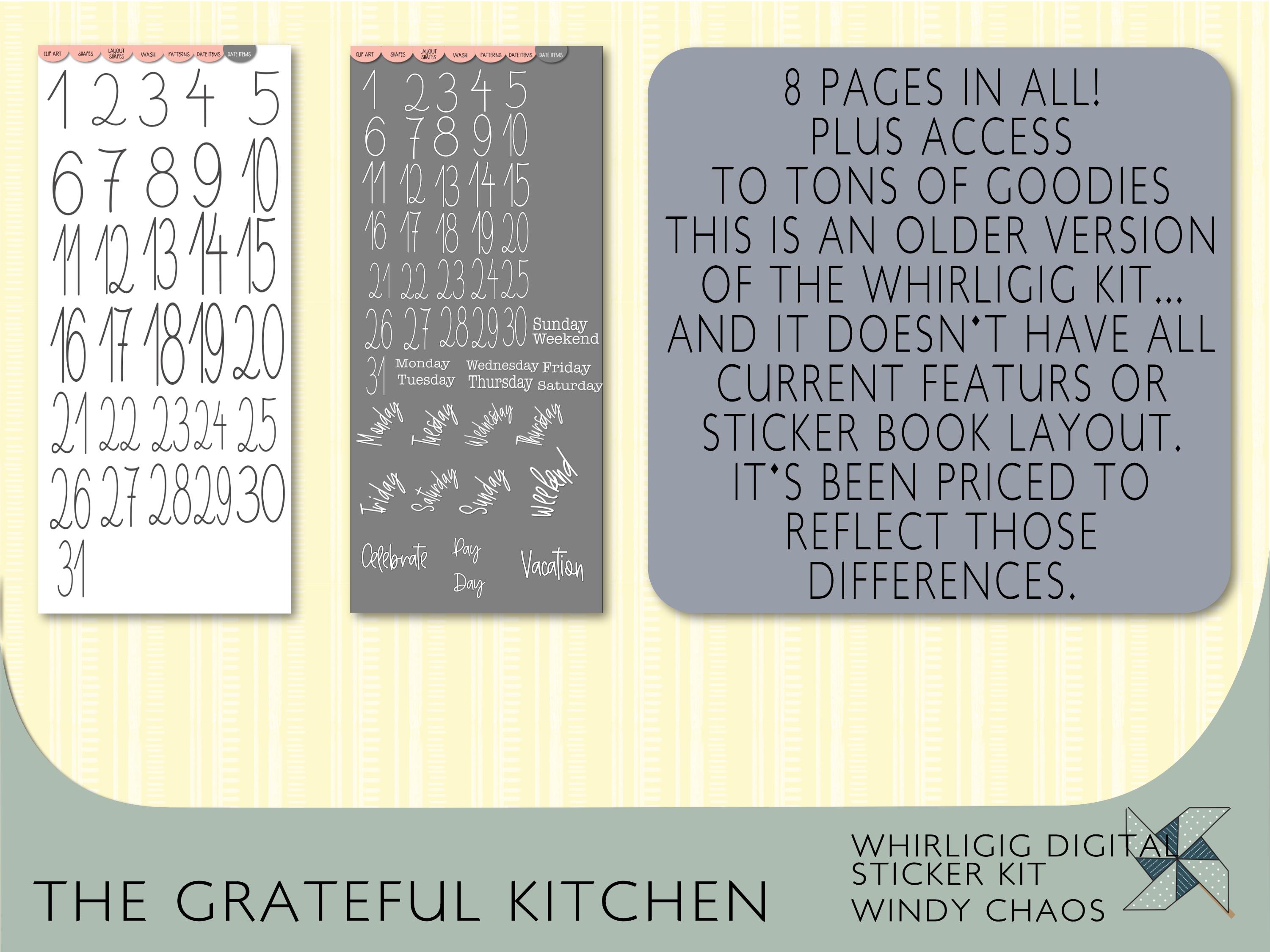 Grateful Kitchen Digital Stickers: Goodnotes (PNG Files Included) - Etsy