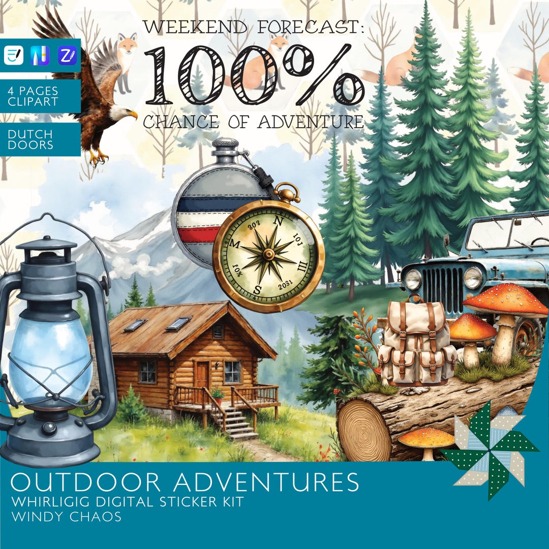 Outdoor Adventure Digital Sticker Kit: Goodnotes, Zoomnotes, Noteful ...