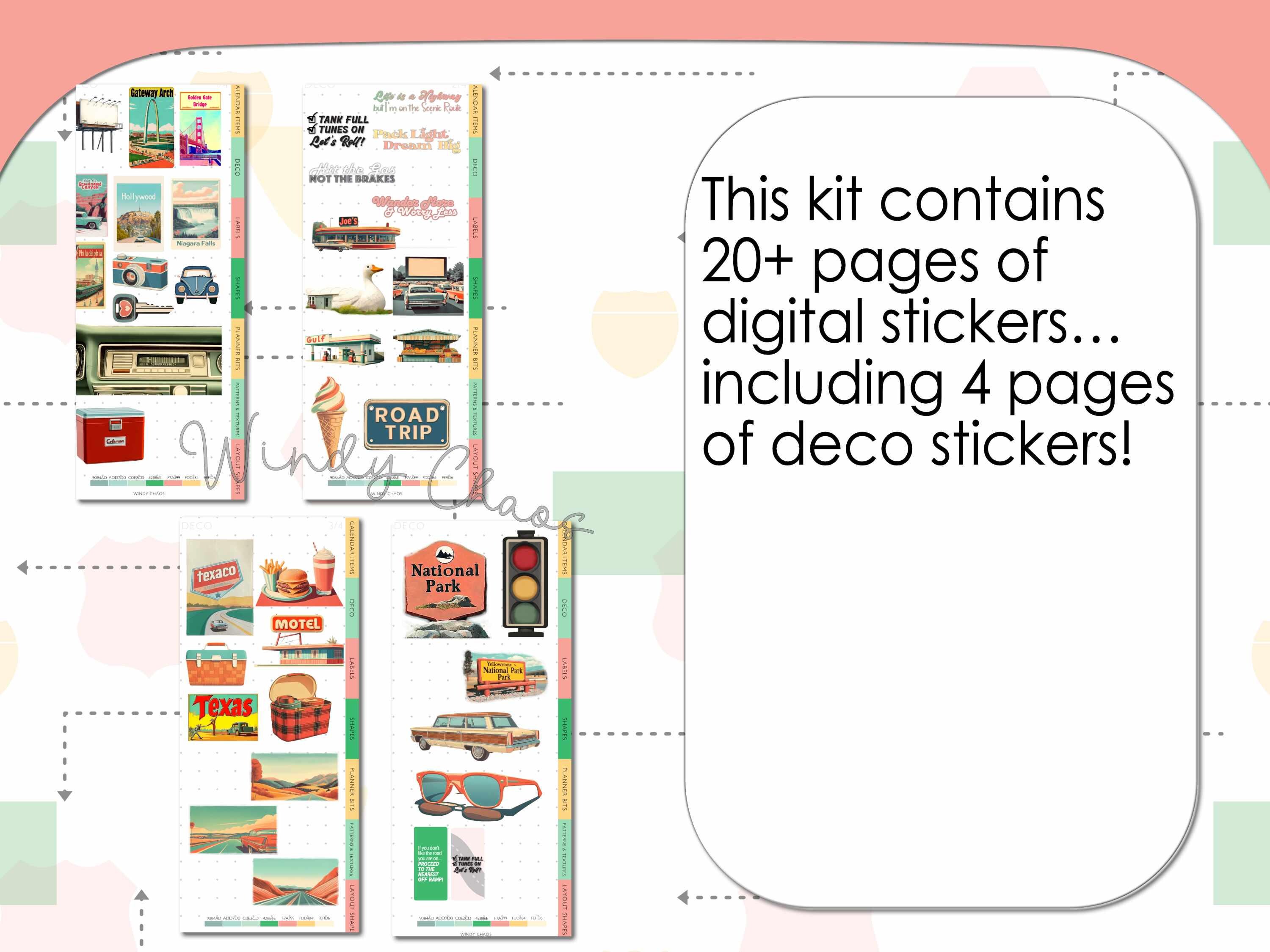 Road Trip Digital Sticker Kit – Goodnotes, Zoomnotes, Noteful (PNG ...