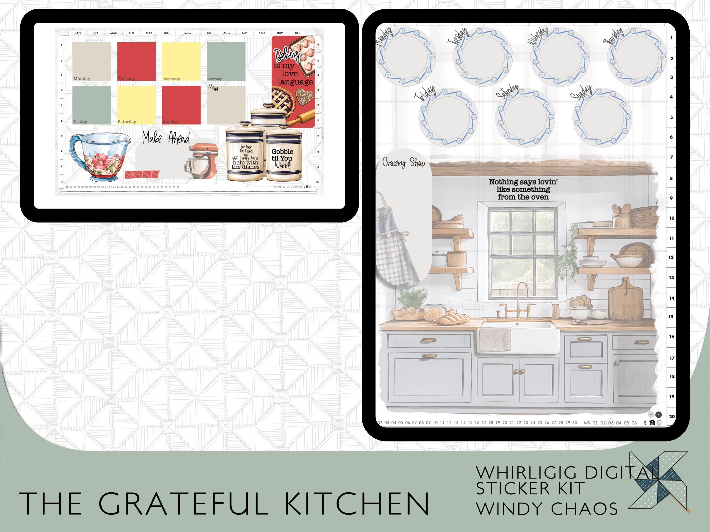 Grateful Kitchen Digital Stickers: Goodnotes (PNG Files Included) - Etsy