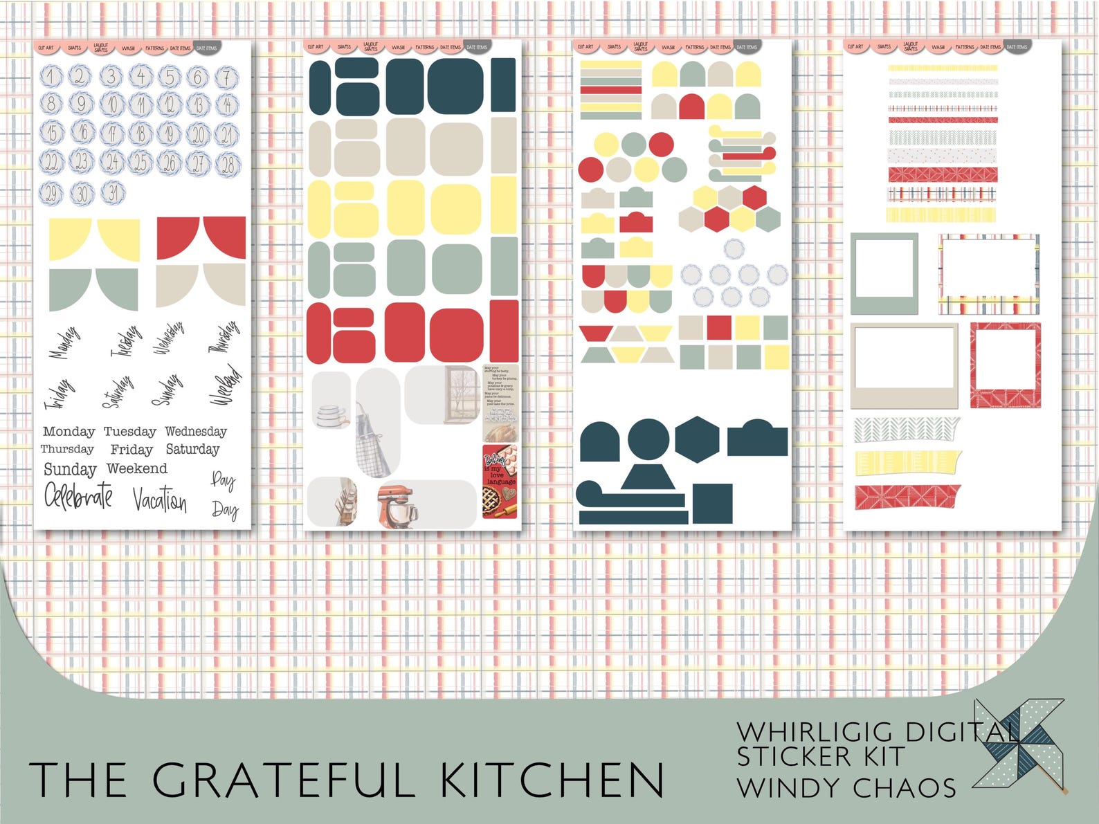 Grateful Kitchen Digital Stickers: Goodnotes (PNG Files Included) - Etsy