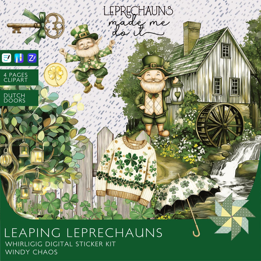 Leaping Leprechauns Digital Stickers: Goodnotes, Zoomnotes, Noteful ...