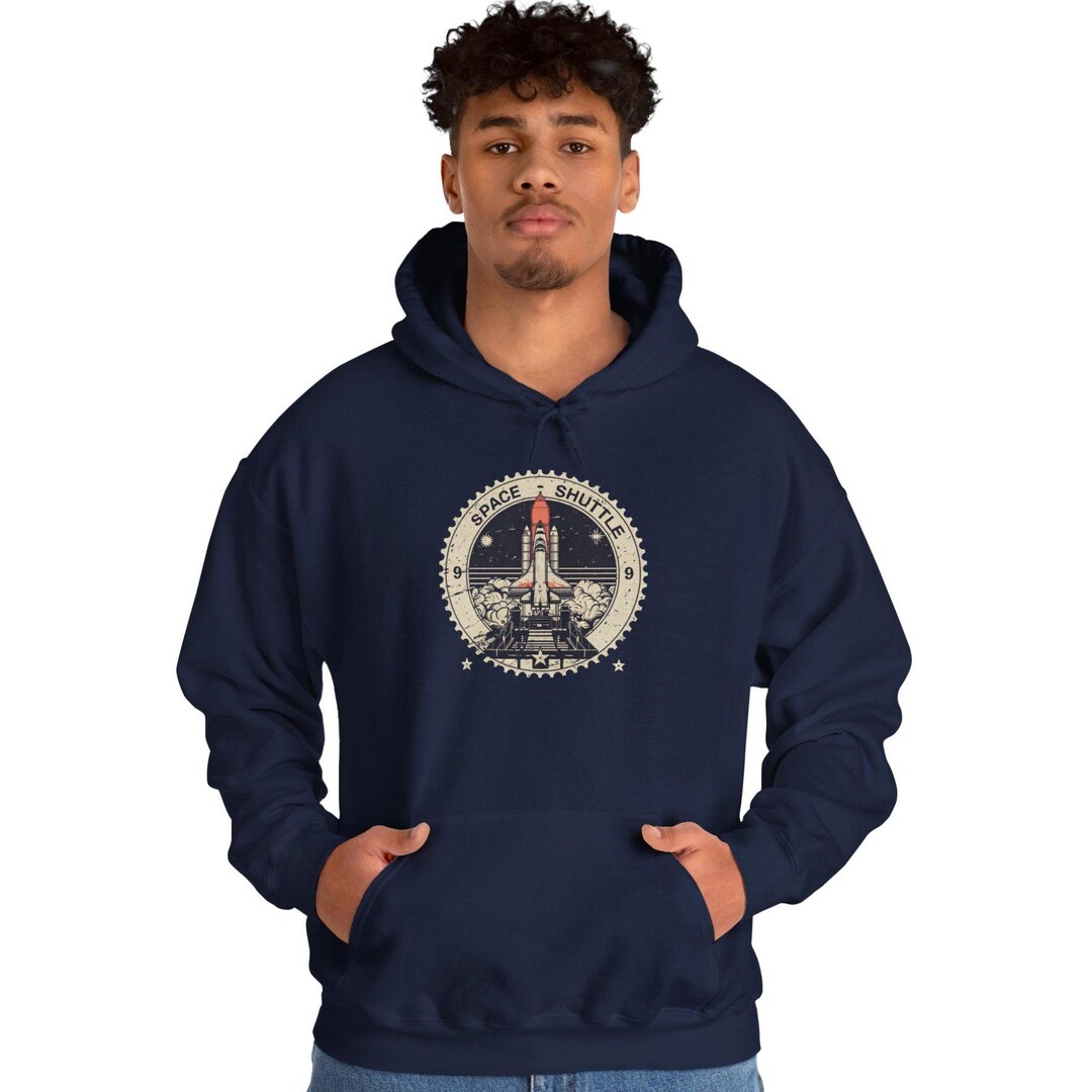 Vintage Space Shuttle Hoodie - Retro Unisex Hooded Sweatshirt, NASA ...