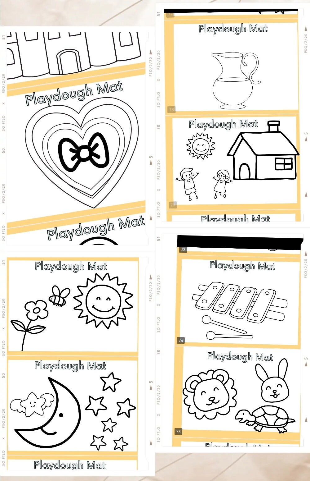 Play Dough Mats, Printable Modeling Dough Pages, Kids Summer Activity ...