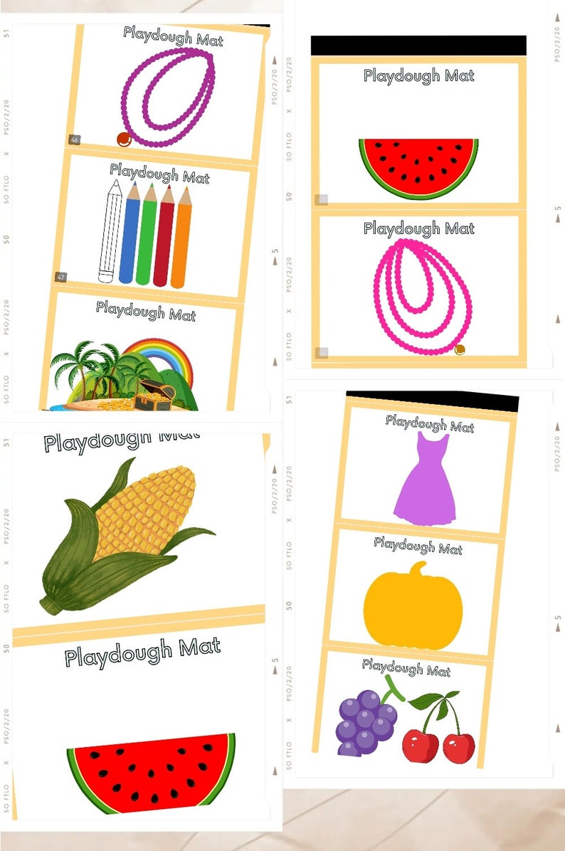 Play Dough Mats, Printable Modeling Dough Pages, Kids Summer Activity ...