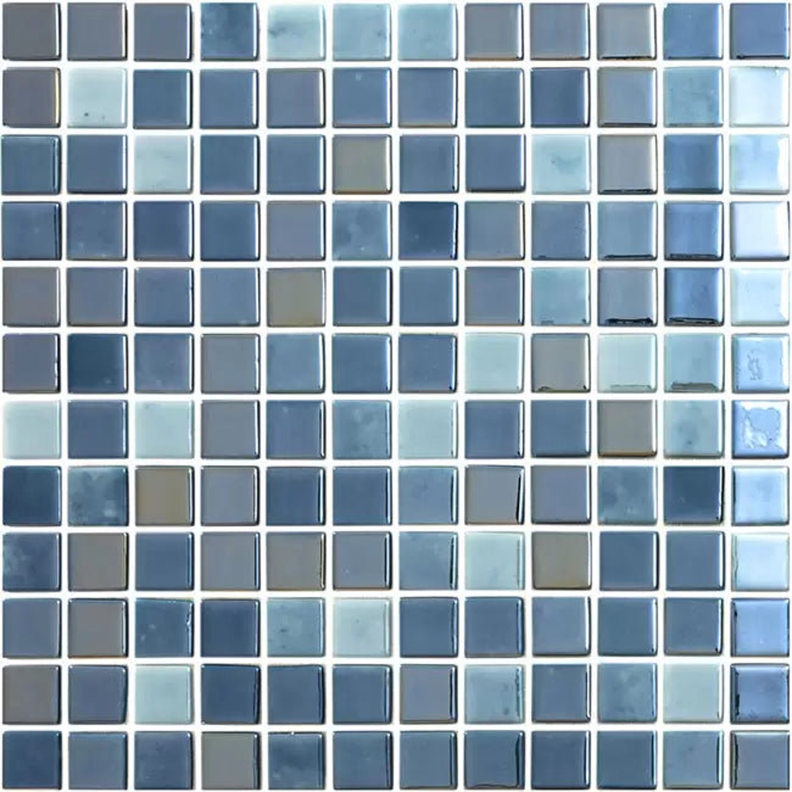 Modern 1X1 0936004M LUX Dark Ocean Blue Glossy Glass 6004 Mosaic Tile ...