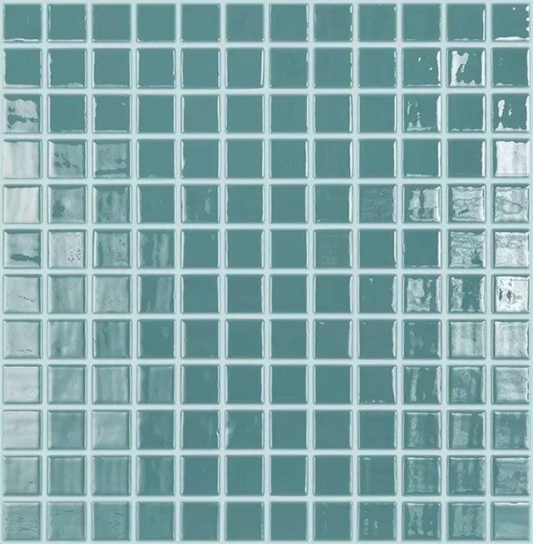 Modern 1x1 093832m Green Turquoise Glossy Glass - 832 Mosaic Tile - Etsy
