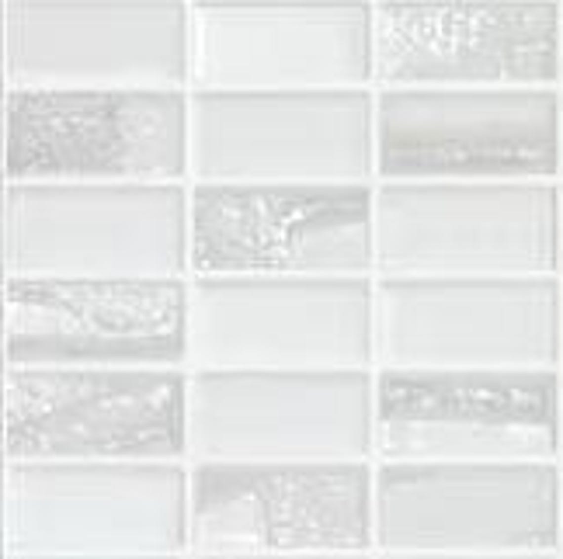 Modern 1/2x1 Bijou White Glossy Glass - Mosaic Tile - Etsy
