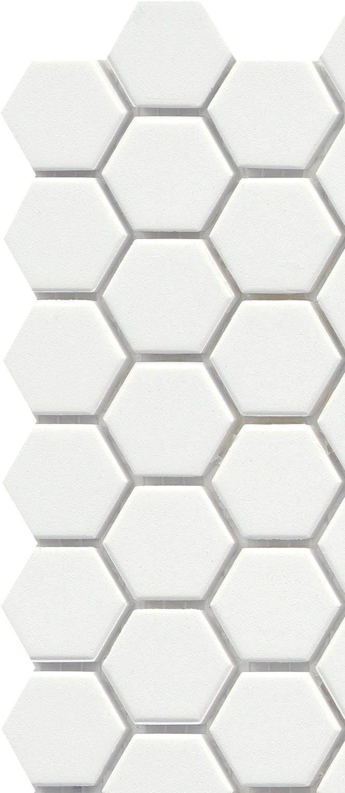 Modern White 1X1 Hexagon Porcelain Matte Mosaic Tile B2C-SOURPWH1111MH1 ...