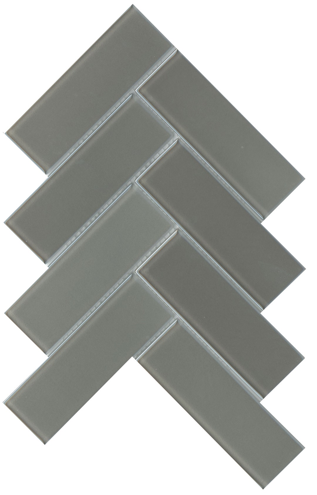 Modern 2X4 Dark Gray Herringbone Iridescent Glass Mosaic Tile ...