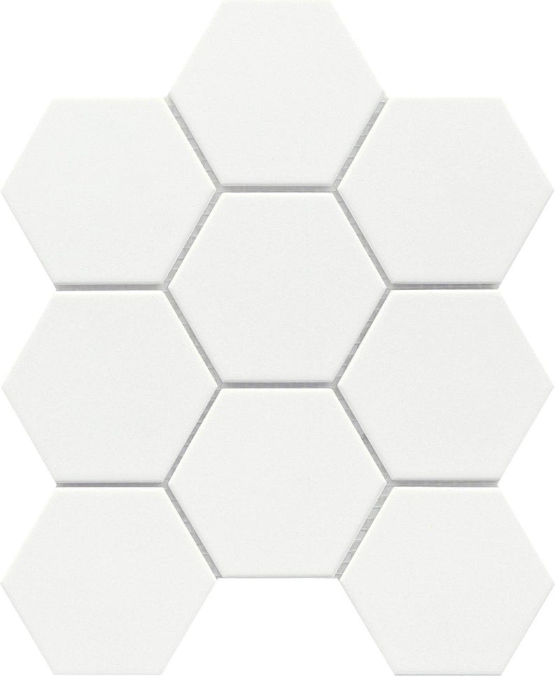Modern White 3x3 Hexagon Porcelain Matte Mosaic Tile W71sourpwh0910mh3 ...