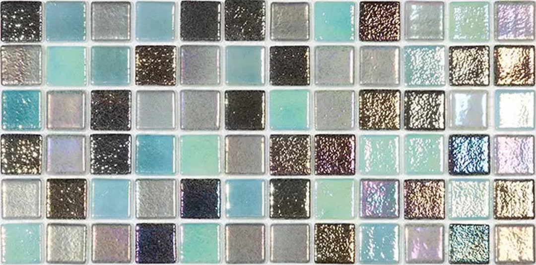 Modern 1x1 Delray Mix Glossy Glass - Mosaic Tile - Etsy