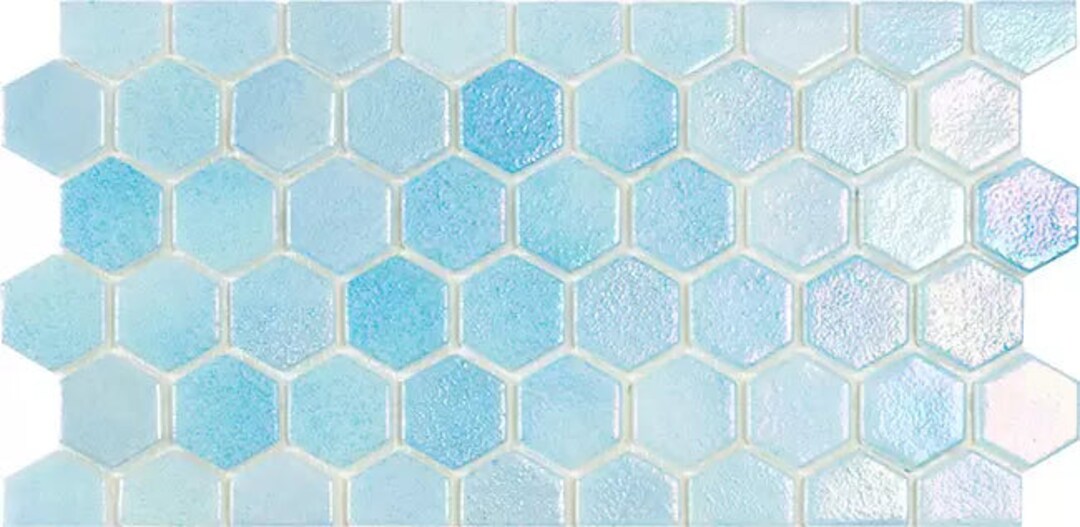Modern H35551MM Shell Hex Border Air 551 Glossy Glass Mosaic Tile - Etsy