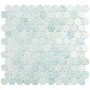 Modern C25 573 Crystal Mint Circle Glossy Glass - Mosaic Tile - Etsy