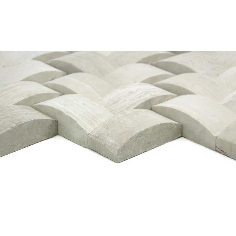 Modern Cream Twine Limestone Mosaic Tile M05METRCR1113MTW - Etsy