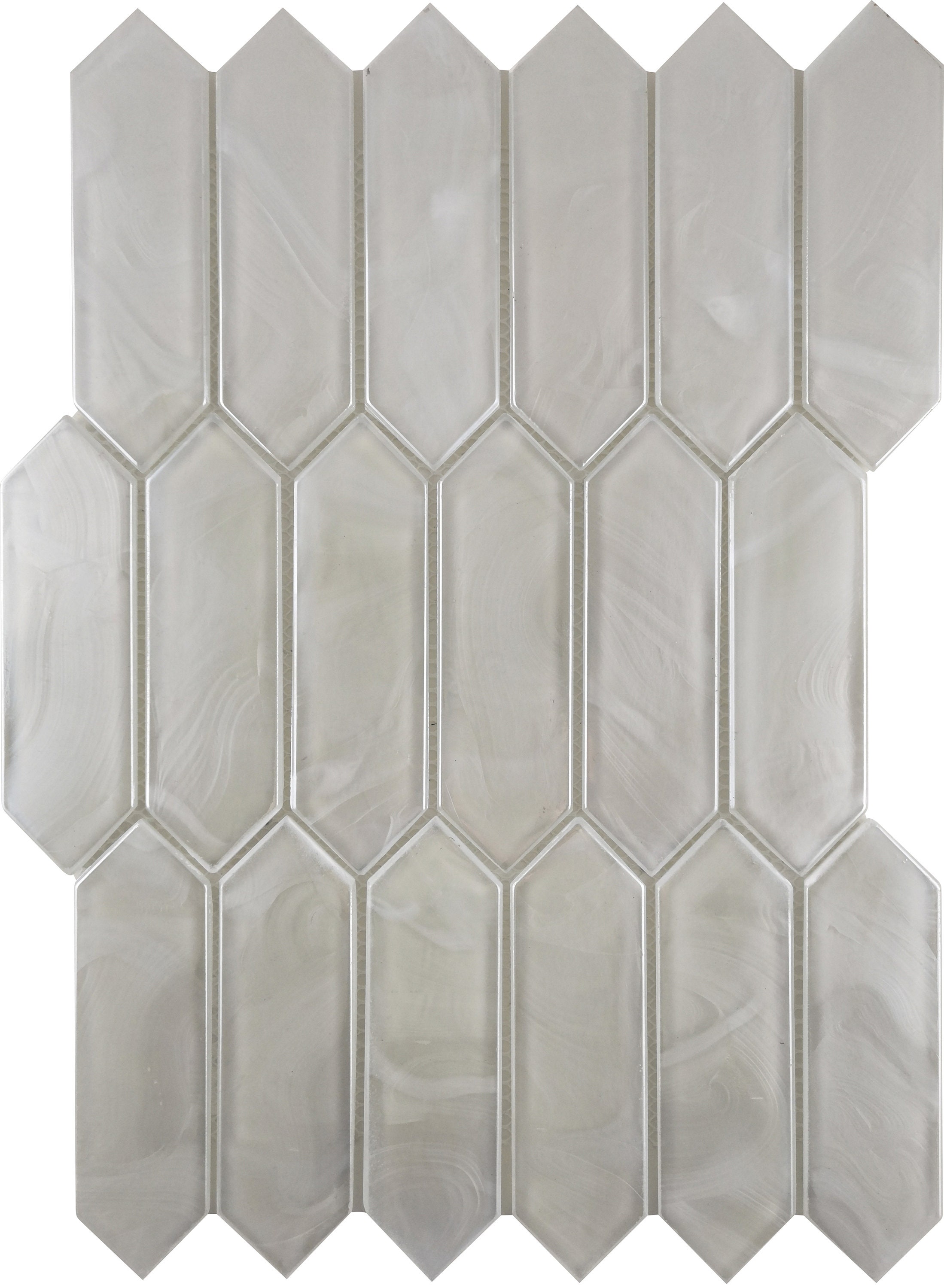 Modern 1.5X4.5 White Picket Satin Glass Mosaic Tile B2C-SPLAWH1014MPK ...