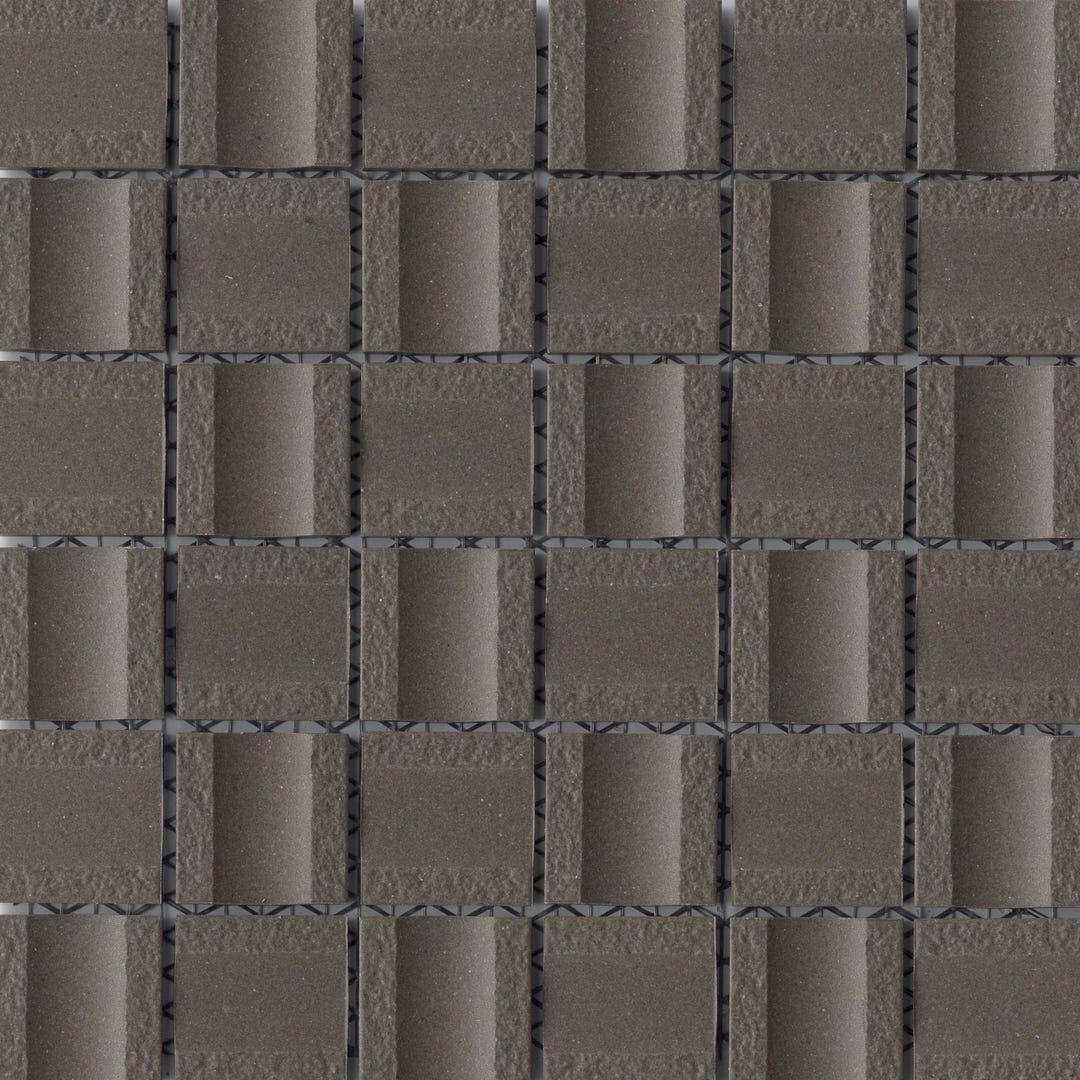 Modern 2X2 Rust Stacked Squares Matte Porcelain Mosaic Tile B2C ...