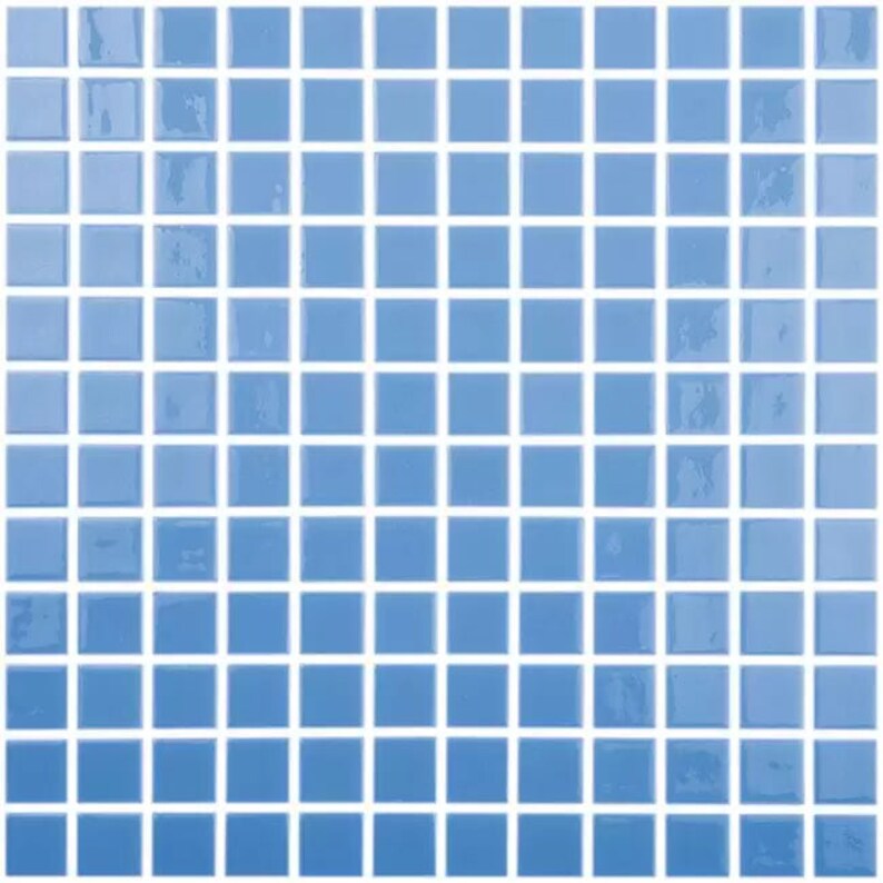 Modern 1X1 Squares 093106M Celestial Blue Glossy Glass 106 Mosaic Tile ...