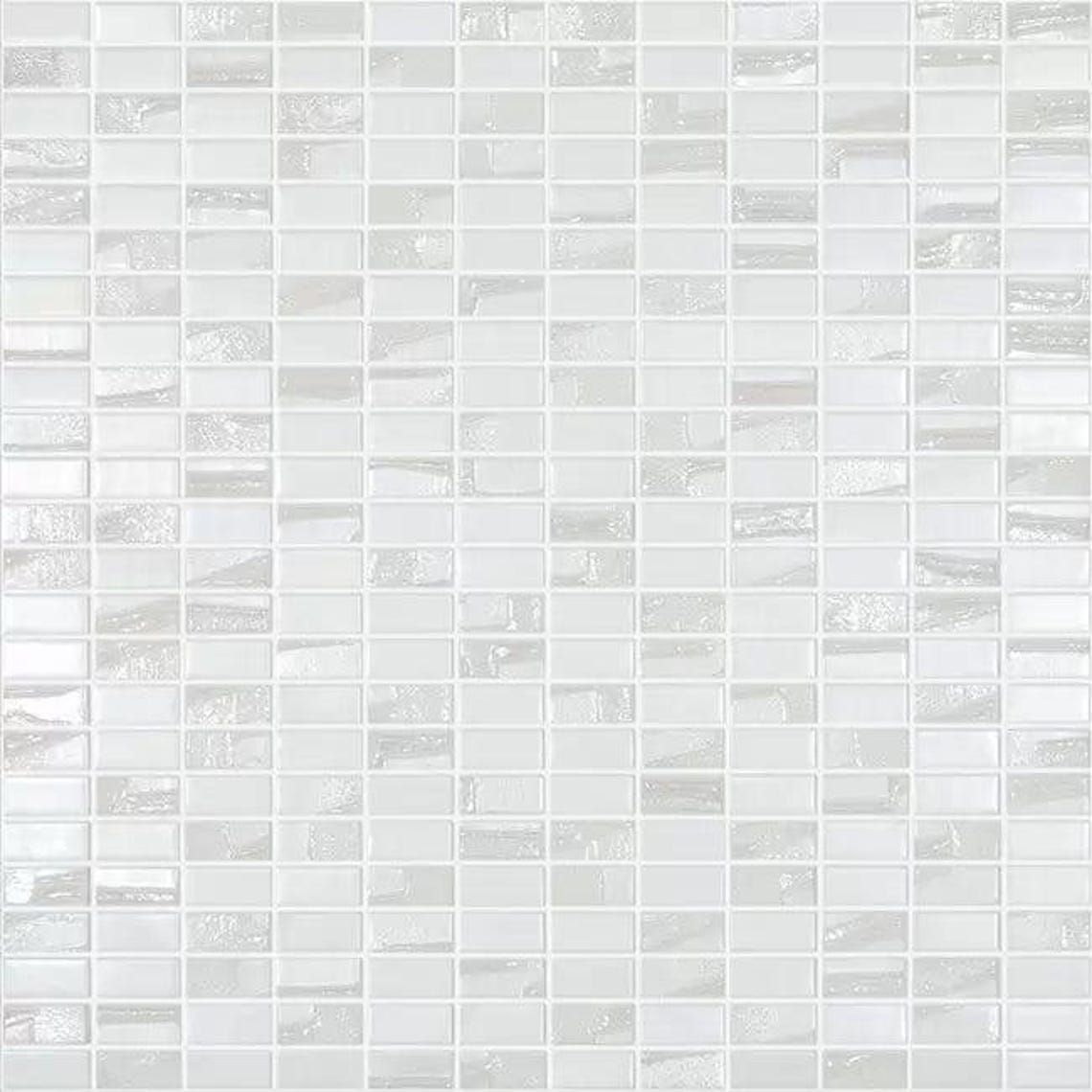 Modern 1/2x1 Bijou White Glossy Glass - Mosaic Tile - Etsy