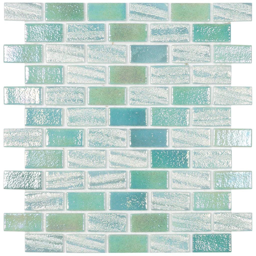 Modern 1x2 Squares Fusion Ltgr 1x2 Staggered Aqua Light Green Glossy ...