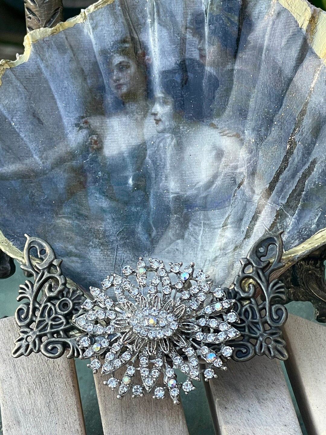Decoupage Shell Jewelry Dish - Maiden Out at Sea Jewelry Dish, Ring ...