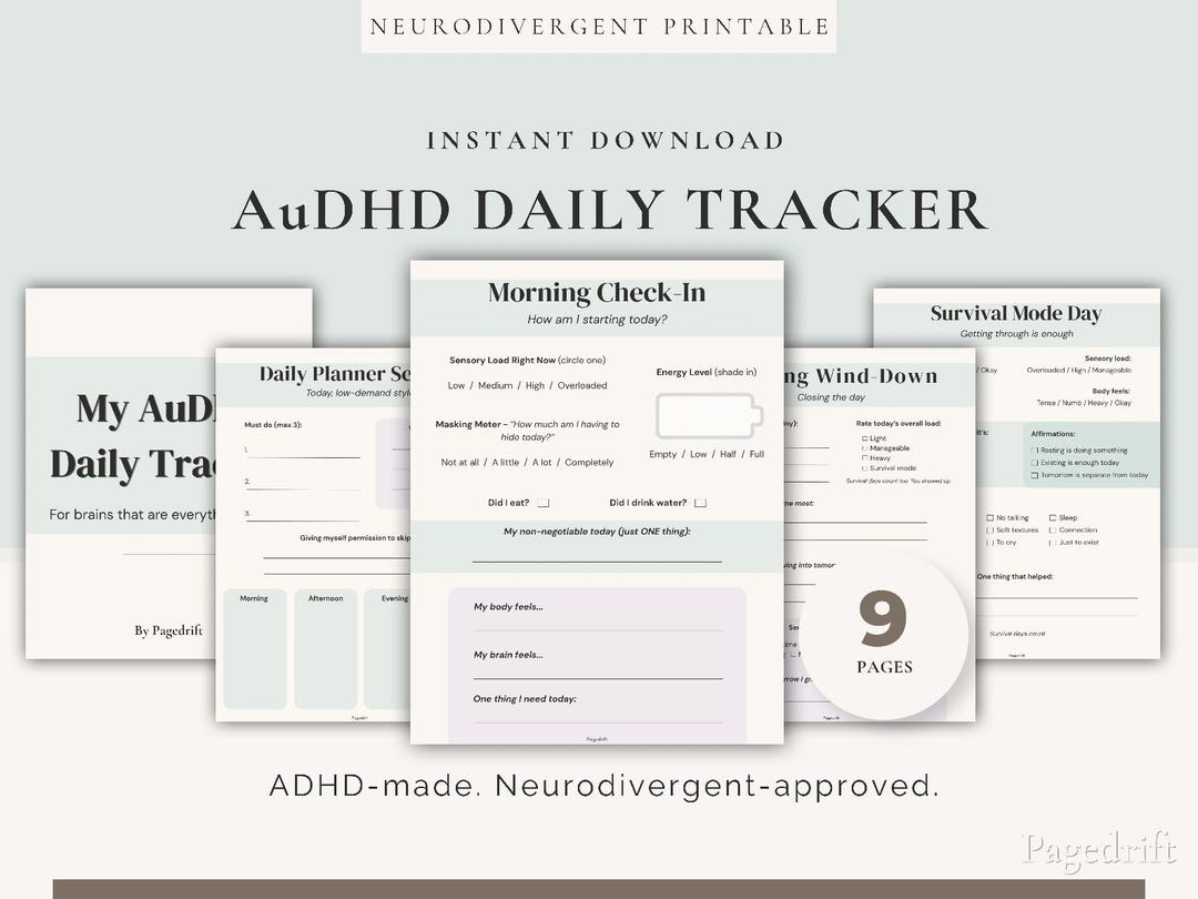 Audhd Daily Tracker Printable | Autism ADHD Planner | Sensory Load ...