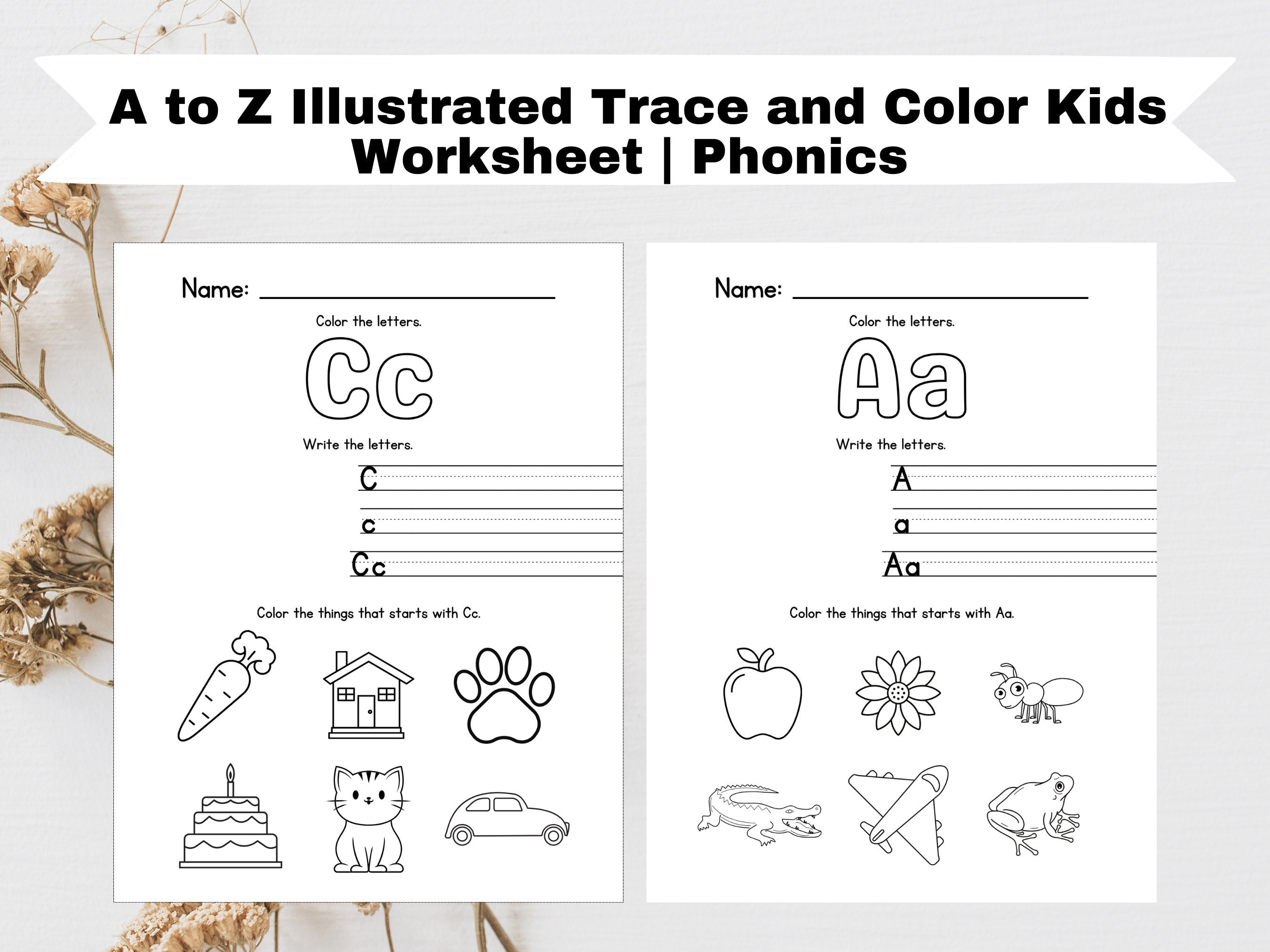 A to Z Alphabet Worksheets Printable Alphabet Tracing Worksheet ...