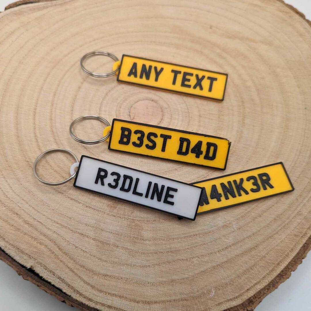 Personalised 3D Keyring Number Plate License Plate Keyring Unique Gift ...
